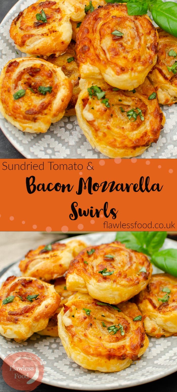 Sundried Tomato Bacon and Mozzarella Swirls - Flawless Food