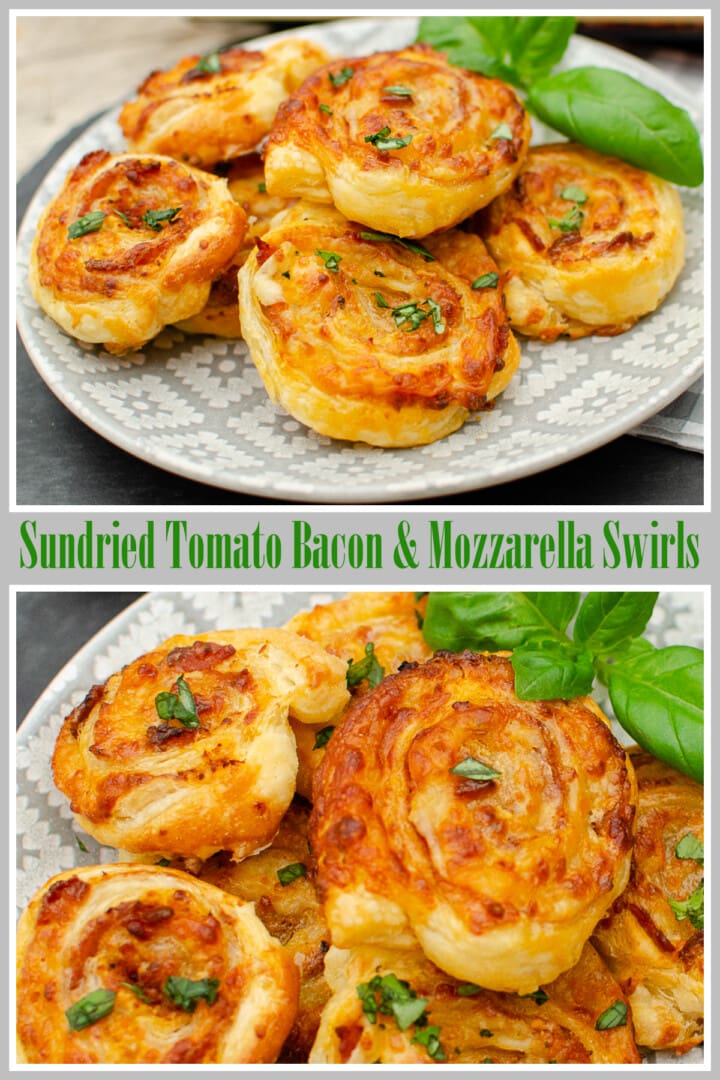Sundried Tomato Bacon and Mozzarella Swirls - Flawless Food
