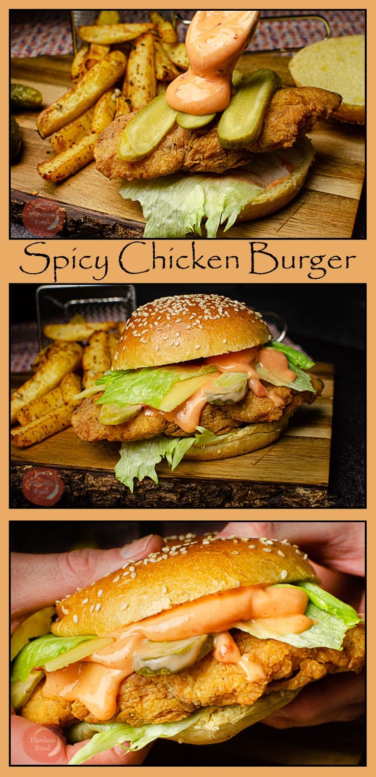 Spicy Chicken Burger - Takeaway style recipe by Flawless Food