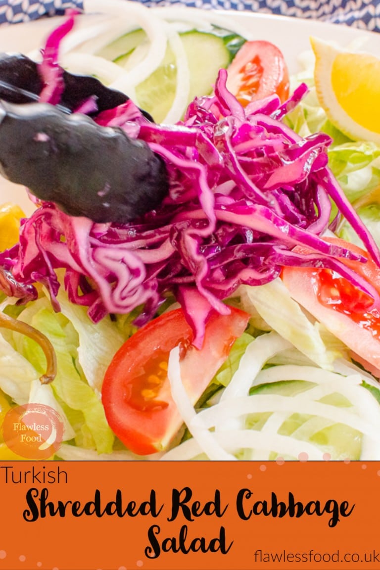 Shredded Red Cabbage - Turkish Kebab Salad - Flawless Food