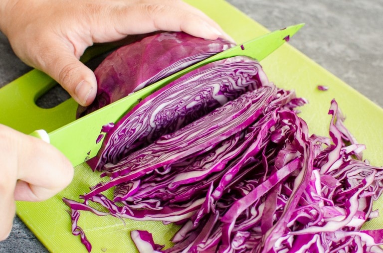 Shredded Red Cabbage - Turkish Kebab Salad - Flawless Food