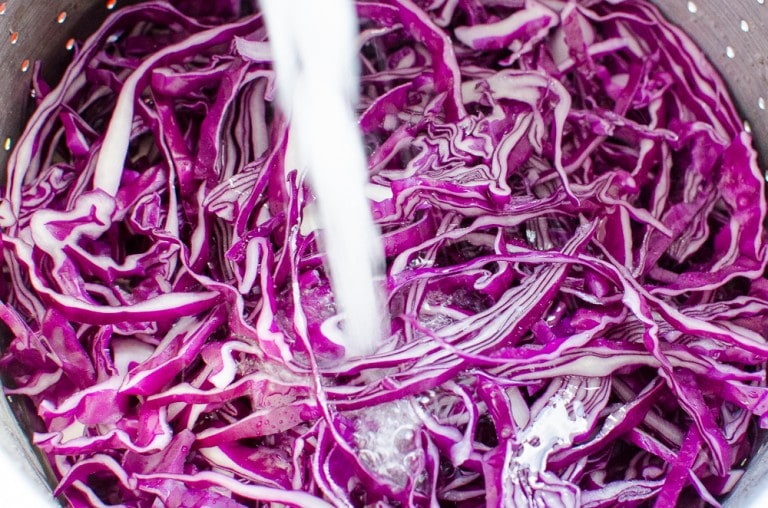 Shredded Red Cabbage - Turkish Kebab Salad - Flawless Food
