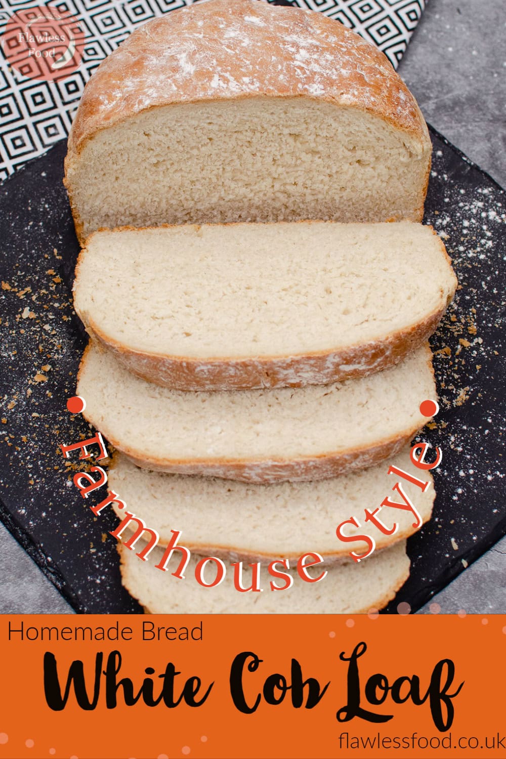 Homemade Bread - White Cob Loaf - Easy, simple English recipe