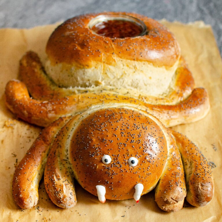 Halloween Spider Bread - Savoury Kids Party Food ideas