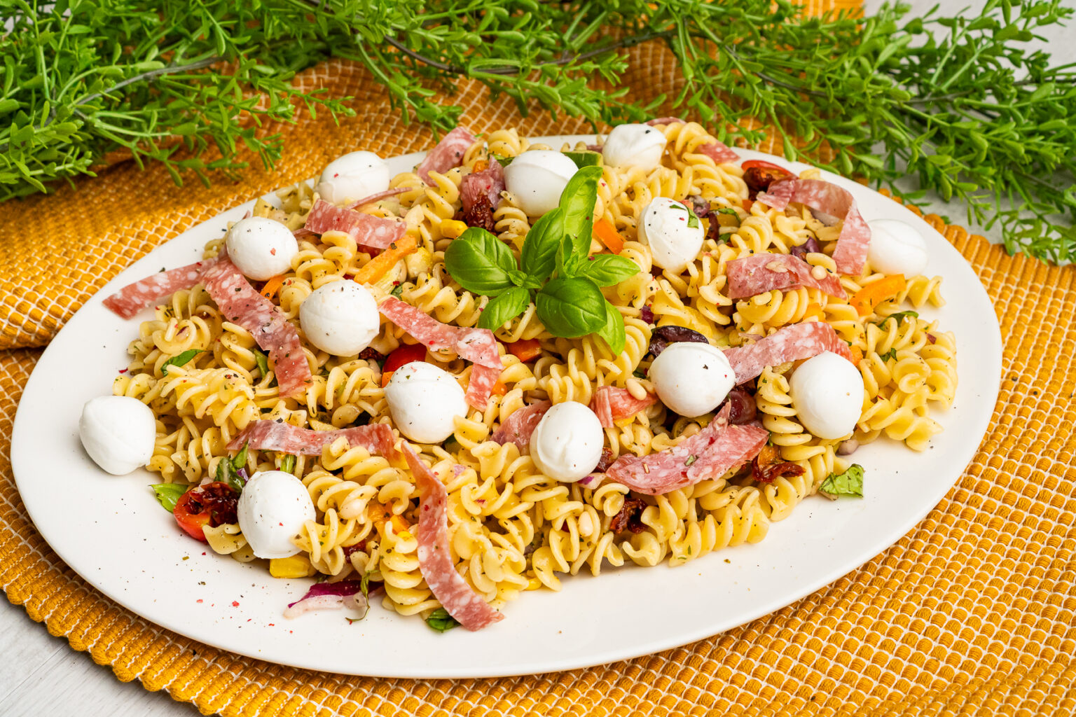 Italian Pasta Salad with Salami - Quick & Easy Summer Side Dish