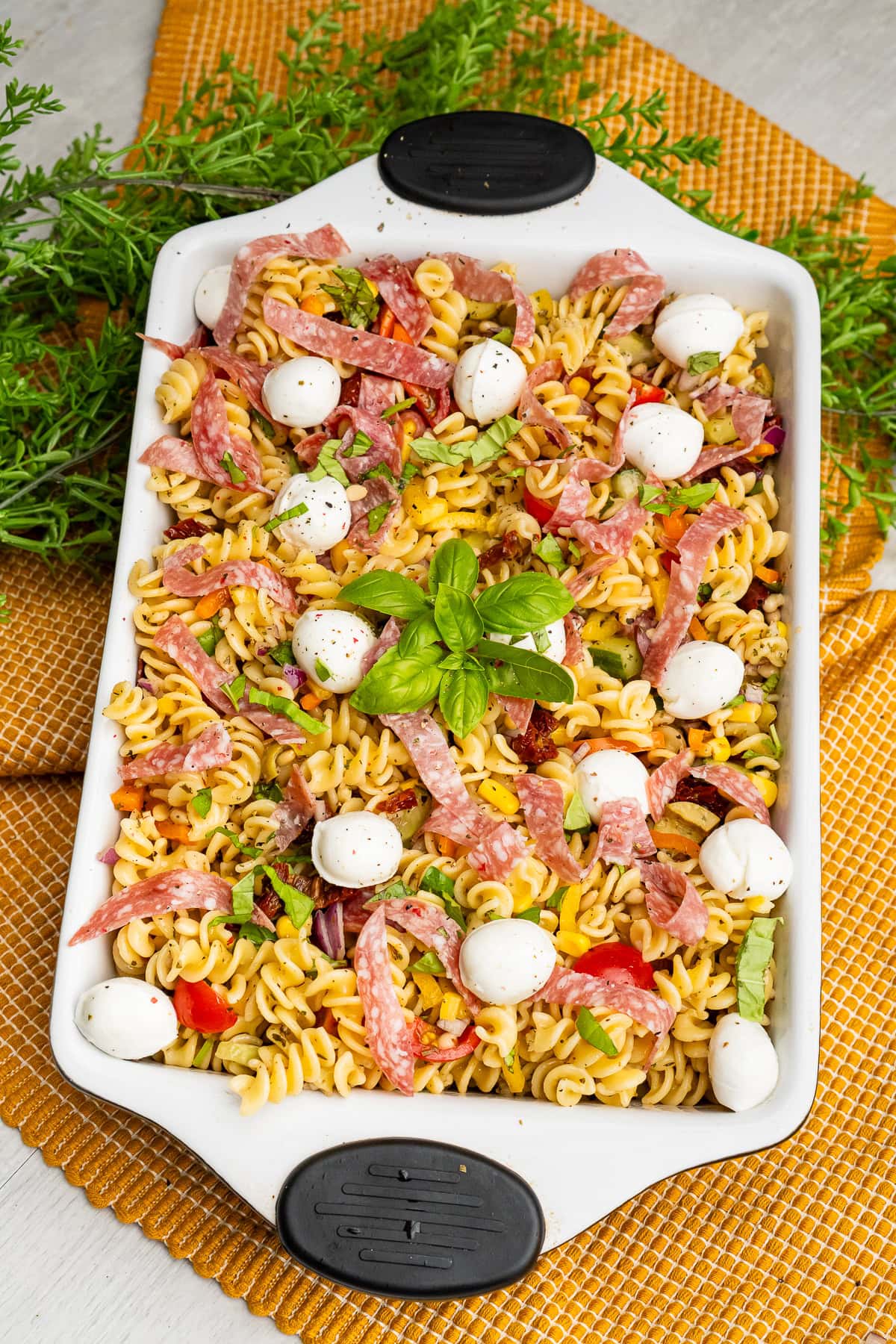 Italian Pasta Salad with Salami - Quick & Easy Summer Side Dish